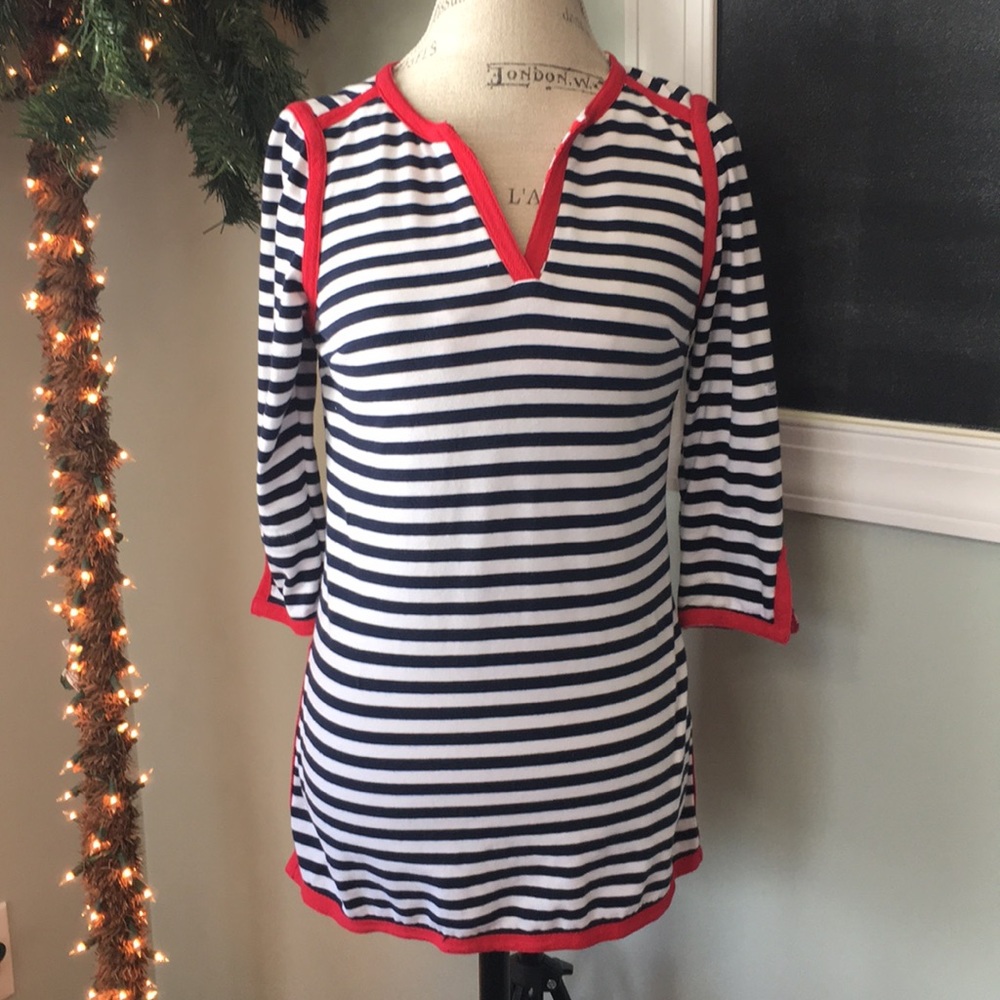 Gretchen Scott Designs Striped Tunic Top Small - Gem
